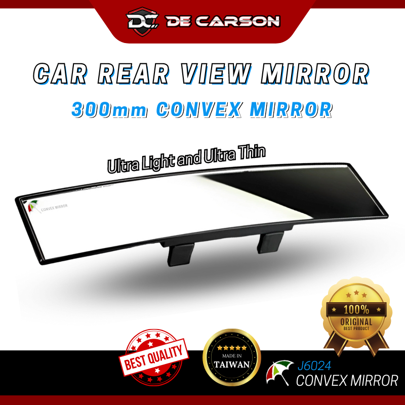 J6024 CONVEX MIRROR 300mm Car Rear View Mirror Clip Wide Interior Safe ...