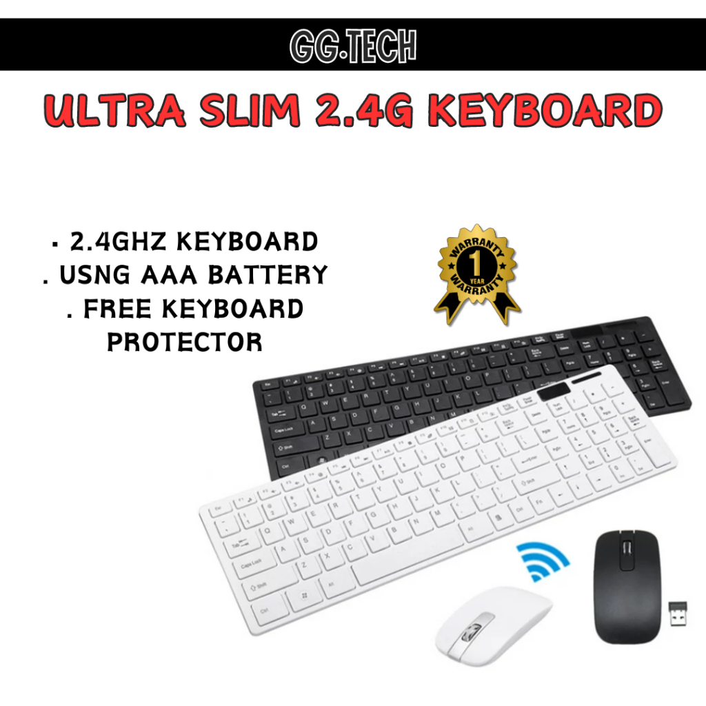 Ultra Slim 2.4G Wireless Keyboard Mouse Bluetooth Combo Pack Mini ...