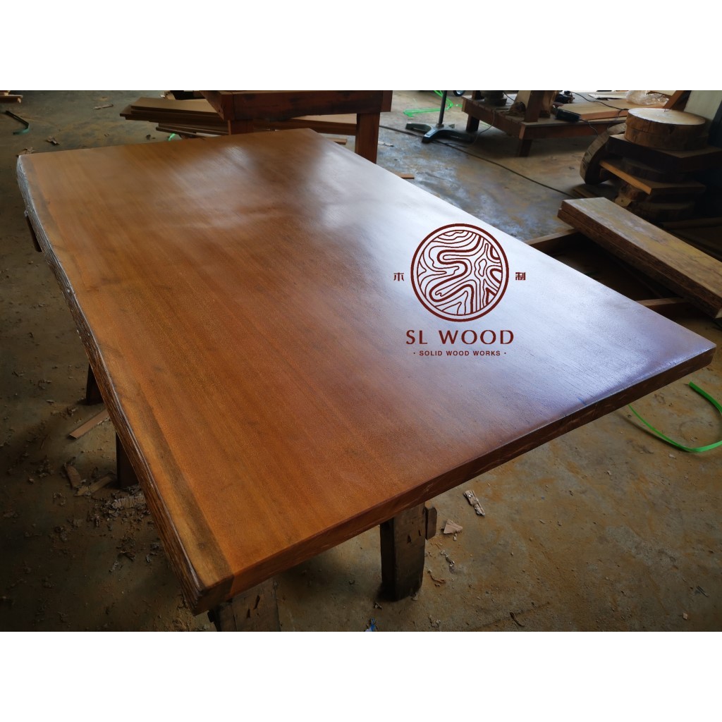 2"(T)inch × 24"(W)inch = 5'(L)Feet Balau Solid Live Edge Wood Timber ...