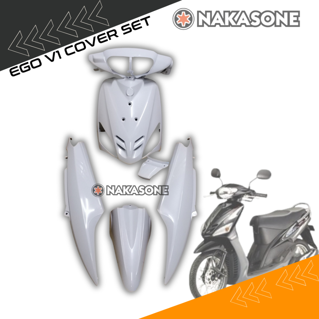 YAMAHA EGO V1 COVER SET COVERSET BODY SET PEARL WHITE #READY STOCK ...