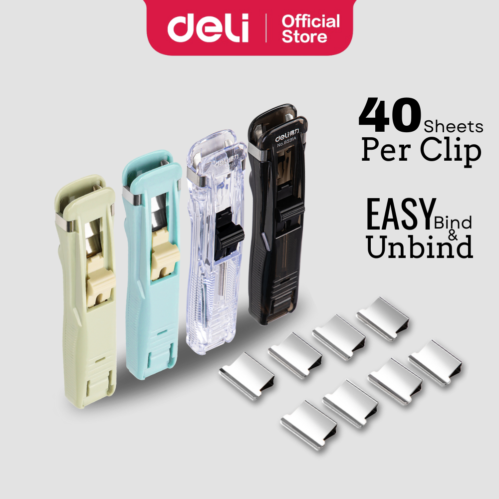 Deli Nail Free Stapler Pusher Clip Dispenser Fastener / Binder Clip ...