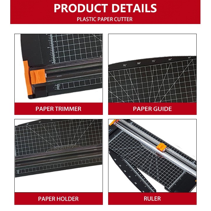 QUAFF Paper Cutter Plastic Based / Sliding Cutter / Paper Trimmer A4 ...
