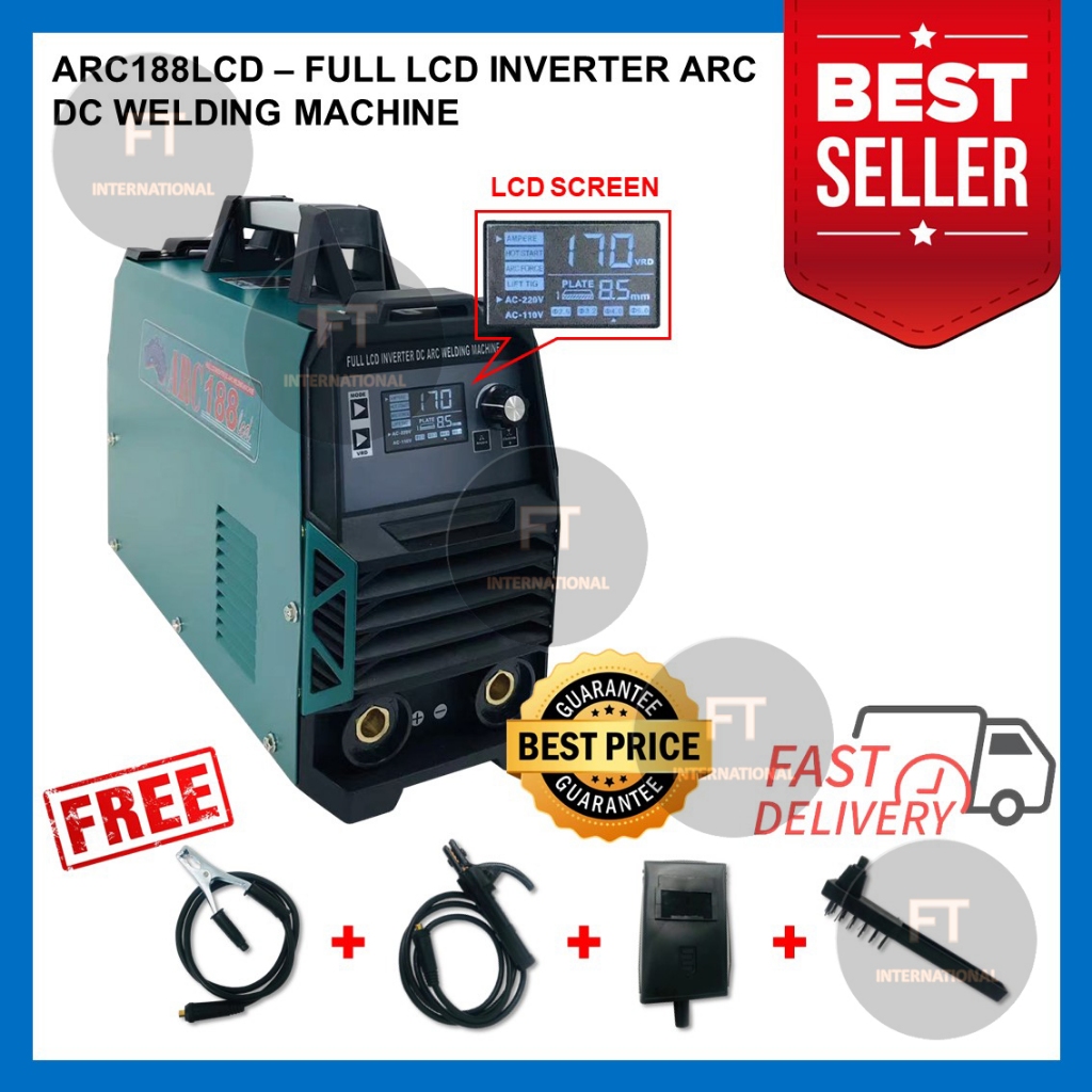ARC WELDING / MMA STICK WELDING / SMAW Full LCD Inverter ARC DC Welding Machine - ARC188LCD ...