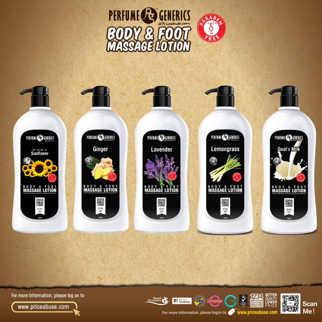 PG PERFUME GENERICS BODY & FOOT MASSAGE LOTION BUNGA MATAHARI 1000ml ...