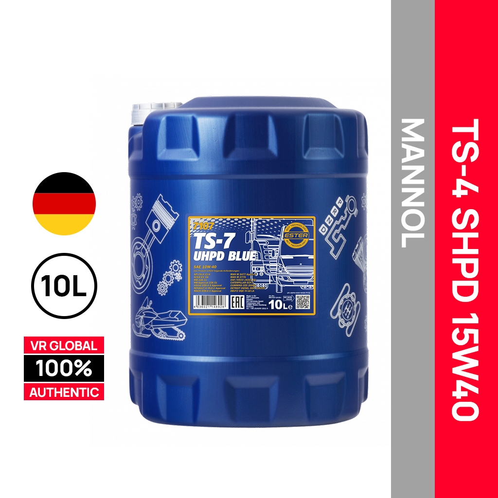 MANNOL TS-7 BLUE UHPD 10W40 7107 DIESEL SYNTHETIC ENGINE OIL 10L | Shopee Malaysia