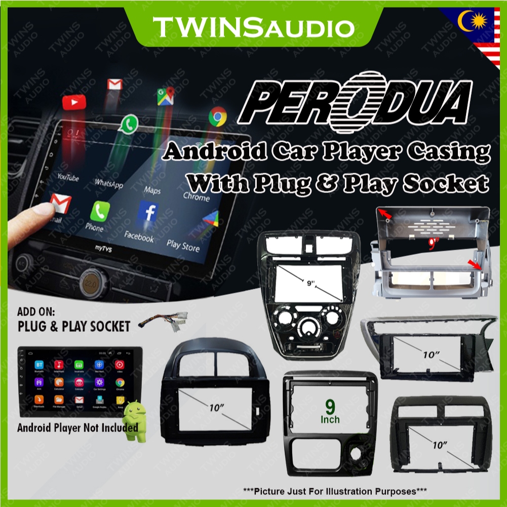 (1pc) Car Android Player Casing For Perodua Myvi /Viva /Ativa /Kenari 9 ...