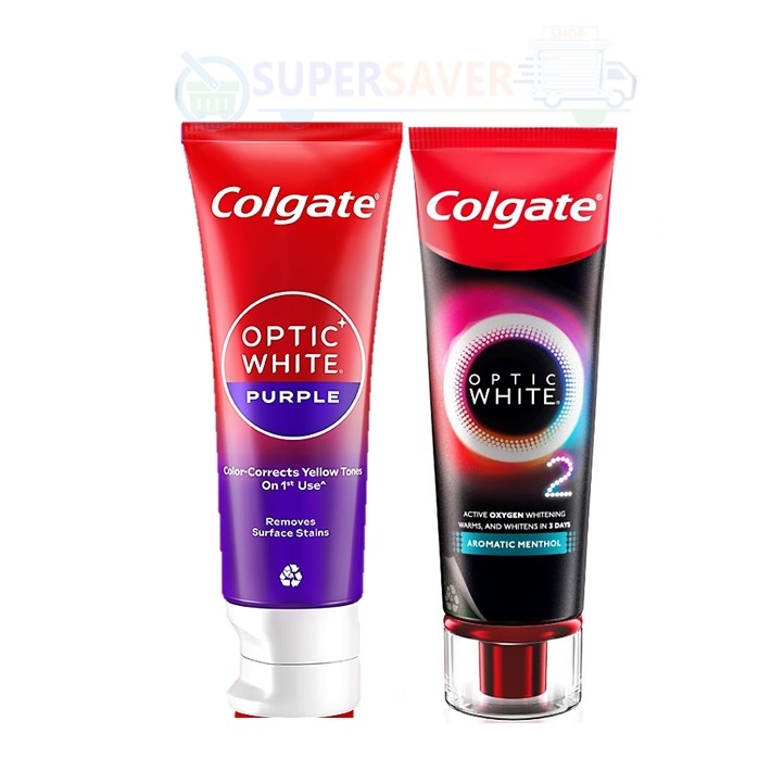 Colgate Optic White O2 Oxygen Whitening Toothpaste 85g/White Purple ...
