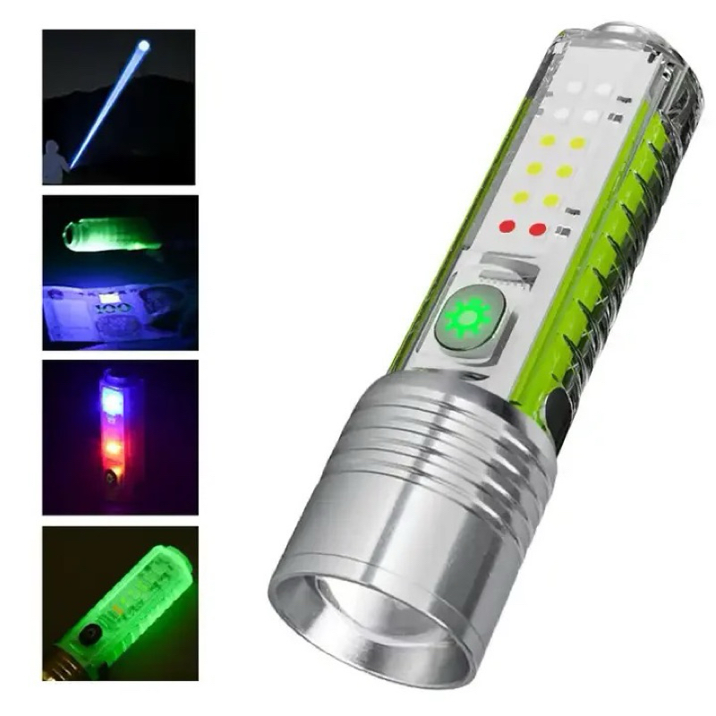 Zooming Flashlight 520A LED Flashlight Super Bright White/Red/Blue ...