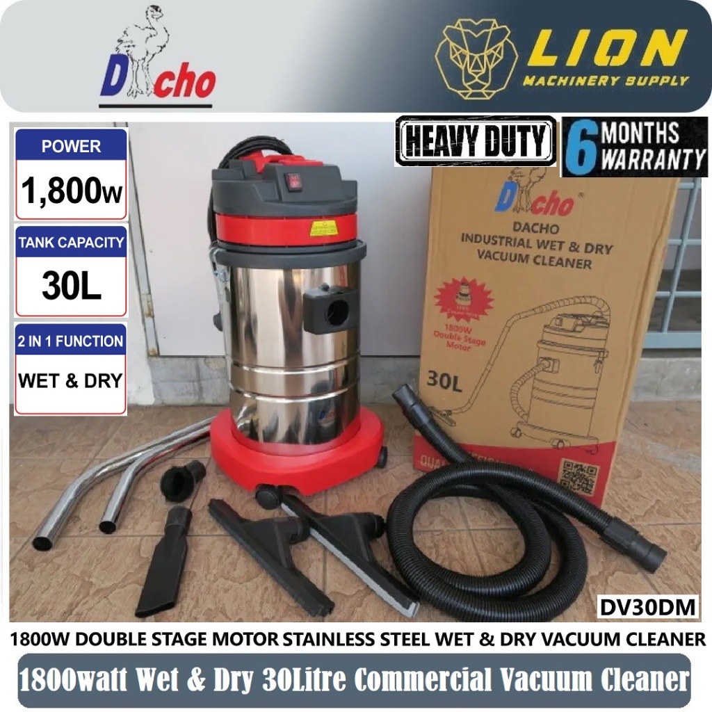 Dacho 1800watt Wet & Dry 30-Litre Commercial Vacuum Cleaner DV30DM ...
