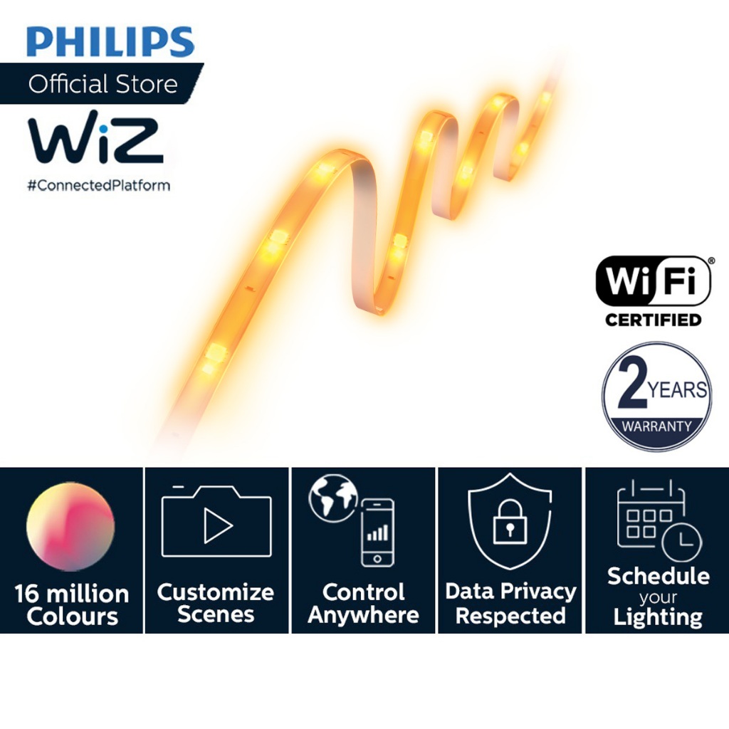 Philips Smart Lighting RGBW LED 4m Strip Kit Type-G (11W 2200K-6500K) (Connecting By WiZ ...