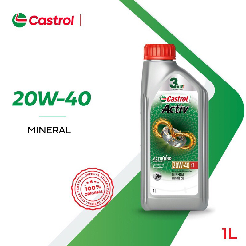 Castrol ACTIV 4T 20W-40 Continuous Protection for 4-Stroke Motorcycles ...