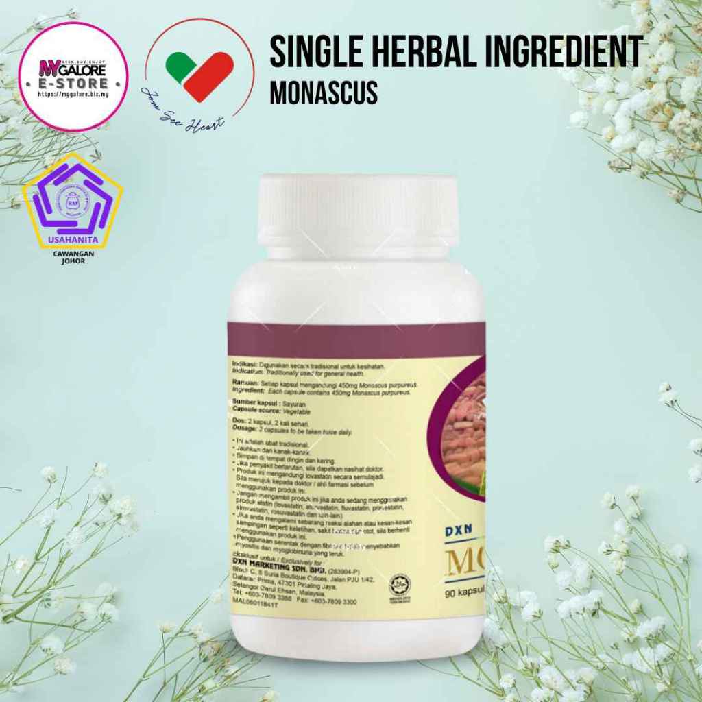 MONASCUS CAPSULES 90'S 90 CAPSULES X 450 MG | Shopee Malaysia