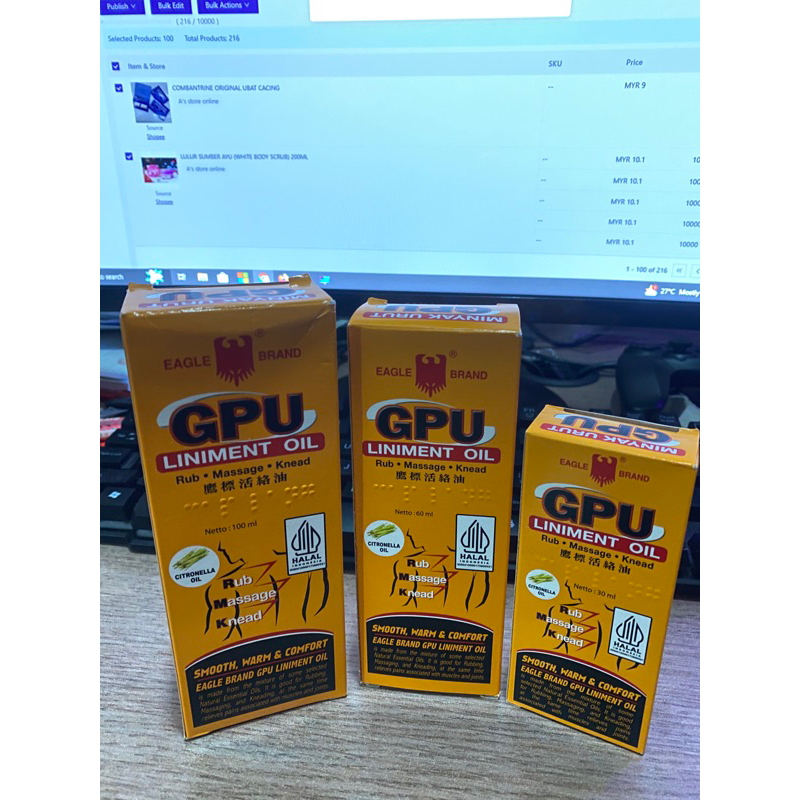 minyak urut gpu cap lang (100ml/60ml/30ml) ORIGINAL | Shopee Malaysia