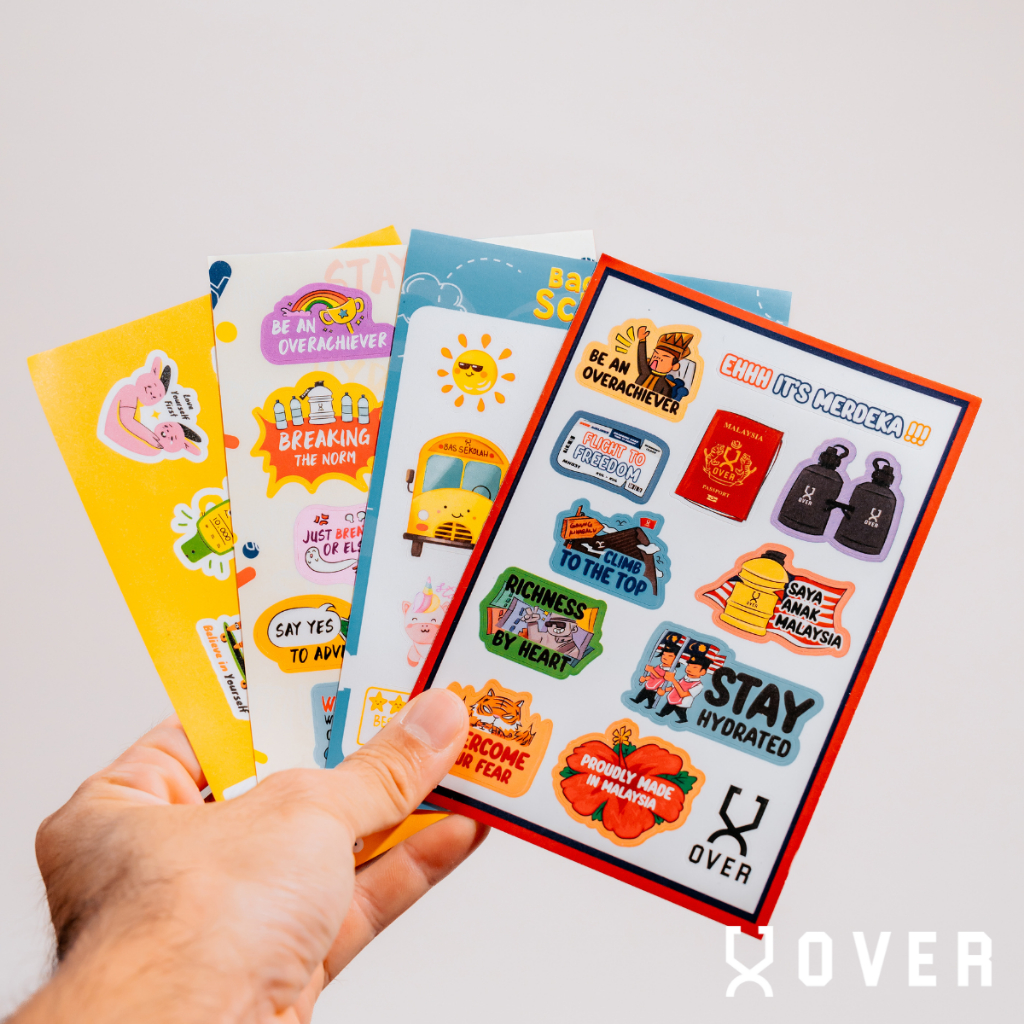 OVER Bottle Stickers Limited Edition Theme Stickers Big Water Bottle ...
