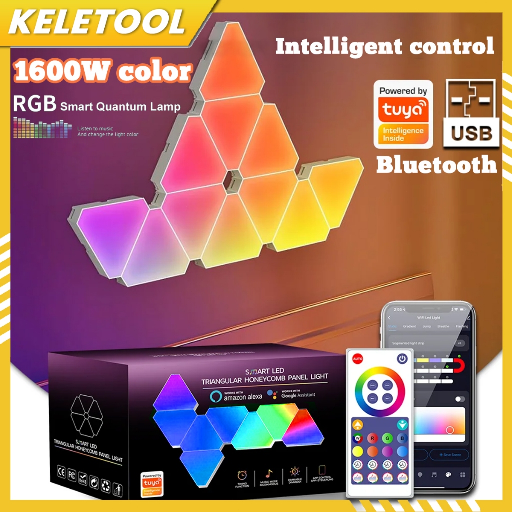 Bluetooth voice control Triangle Lamps smart led light Quantum ...