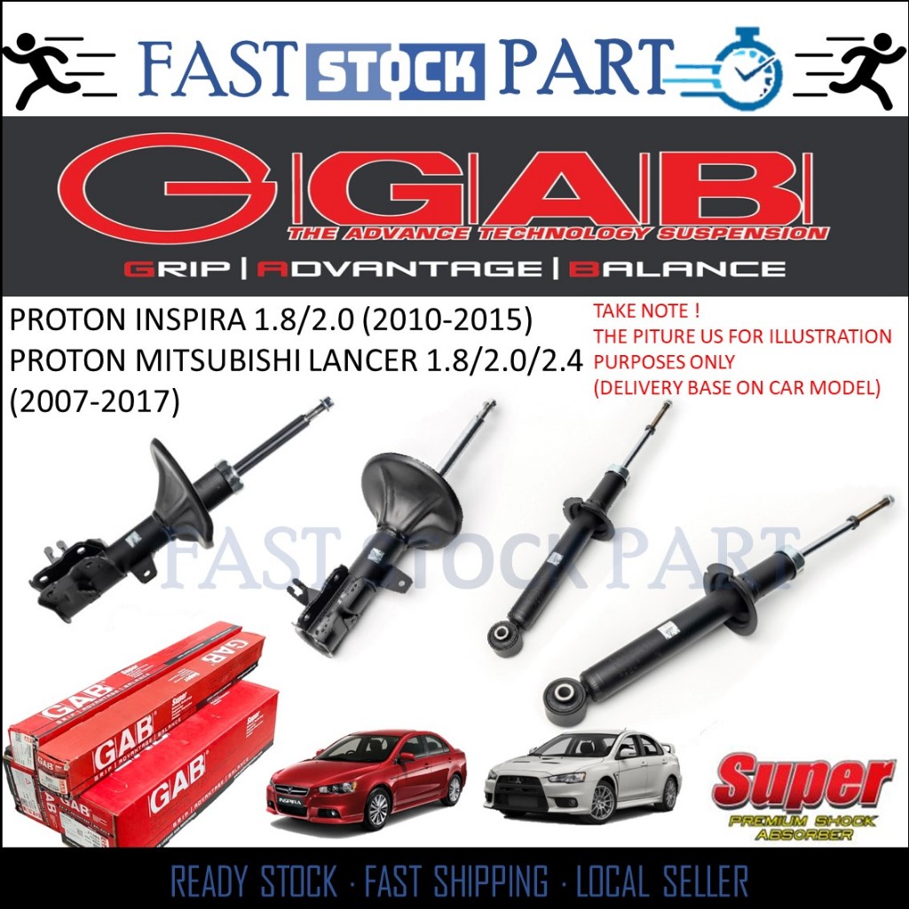 1SET GAB SUPER FRONT ABSORBER / REAR ABSORBER - ORIGINAL - PROTON INSPIRA 1.8 2.0 / MITSUBISHI ...