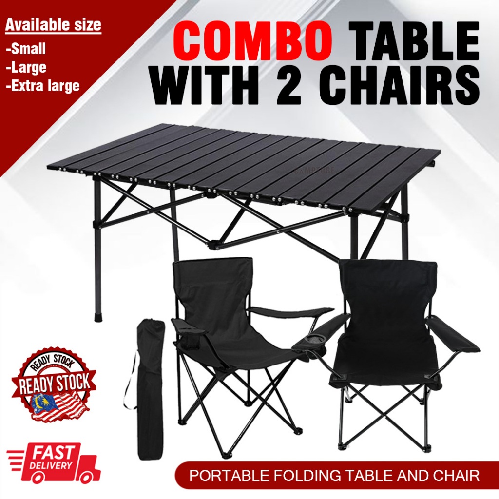 【CAMPTURE】COMBO Table+2 Chairs 1SET Outdoor Camping Folding Chair ...