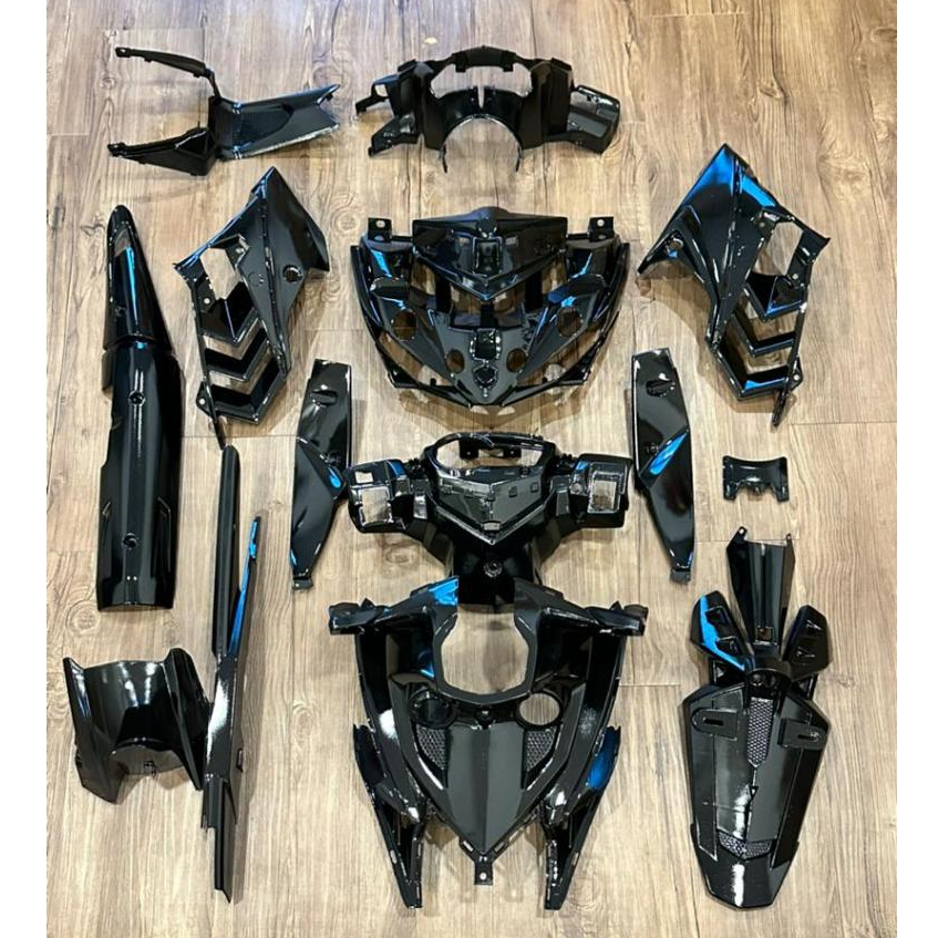 Y15 Y15ZR INNER SETS HITAM KILAT /INNER COMPLETE SETS /PP BLACK GLOSSY ...