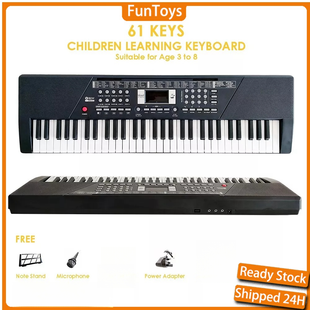 【24H】Electric Piano 61 Keys Bring Microphone Self Learning Keyboard ...