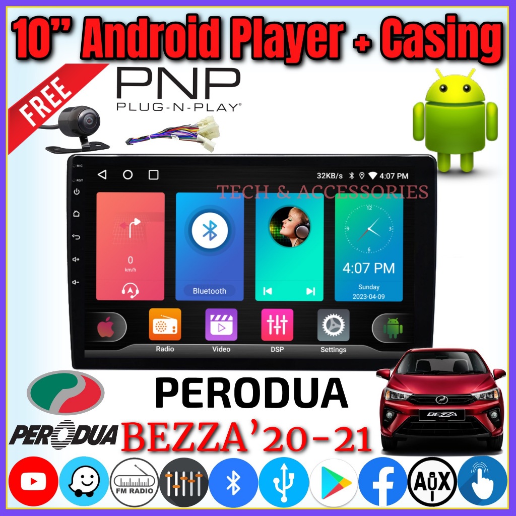 Perodua BEZZA 2020-2021 (2GB/4GB Ram + 32GB/64GB Rom) 10" Android 2-DIN ...