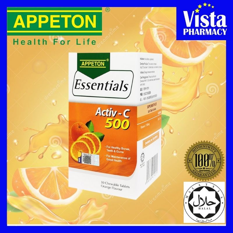 [EXP: 06/2025] Appeton Essentials Activ-C 500Mg [Orange Flavour] (30 ...