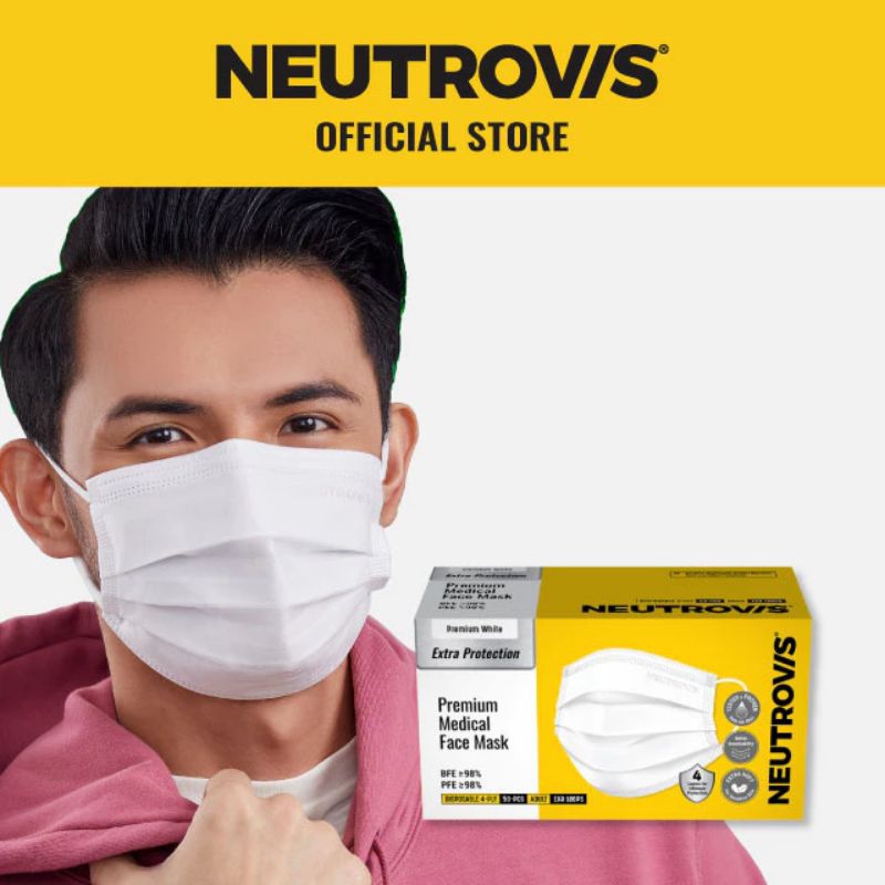 Neutrovis 4-ply Premium Medical Face Mask Premium White Colour Extra ...