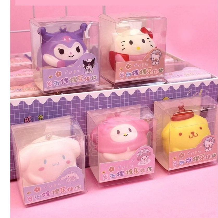 1pc Sanrio Family Mini Squishy Toy Keychain Slow Rising Stress Relief ...