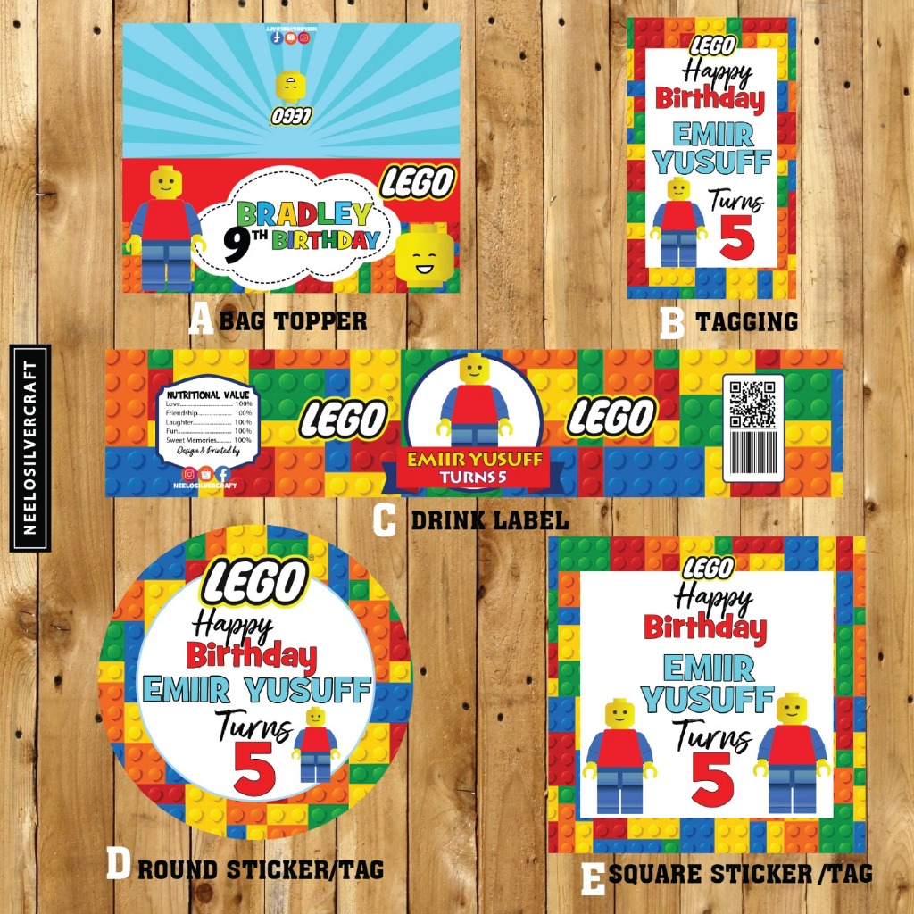 Lego Theme Birthday Party Kit Printables and Decorations | Shopee Malaysia