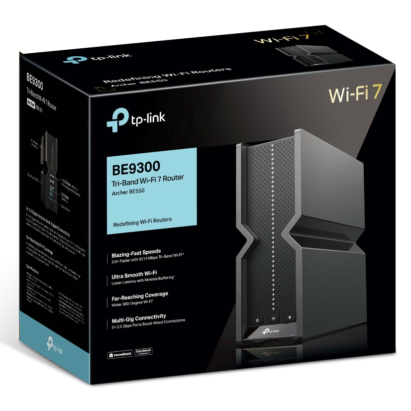 TP-Link Archer BE805 BE550 WiFi 7 BE19000 Tri-Band Wireless Mesh Router ...