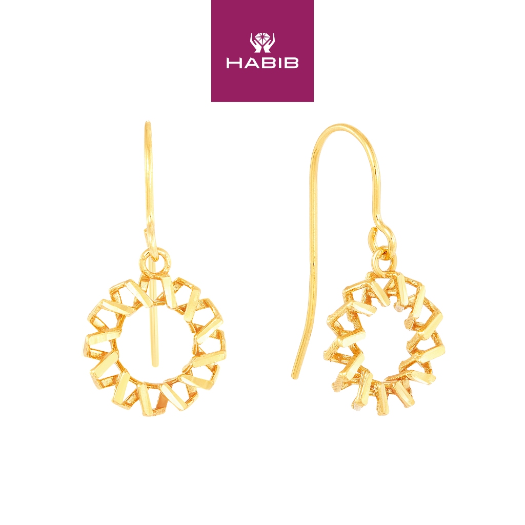 HABIB Oro Italia 916 Yellow Gold Earrings GE72660222 | Shopee Malaysia