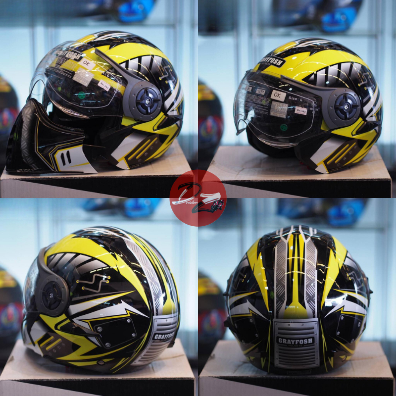 GRAYFOSH G3000 MODULAR HELMET KID HELMET SIZE REMOVE CHIN OPEN FACE ...