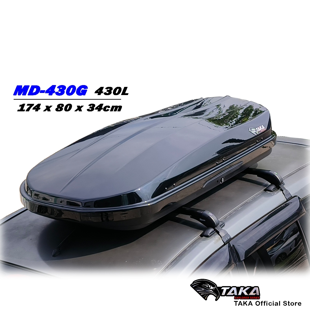TAKA MD-430G Car Roof Box [Explorer Series] [XL Size] [Glossy Black ...
