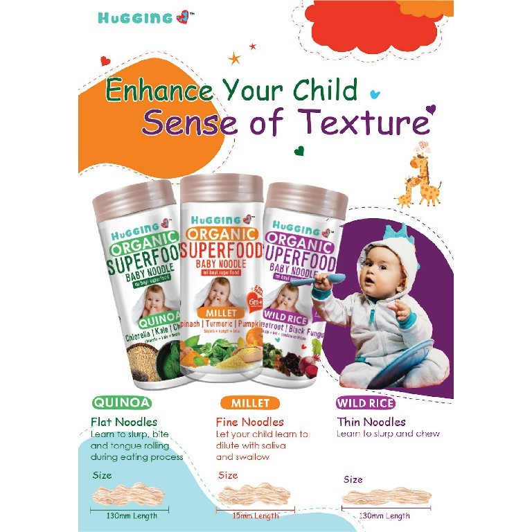 Hugging Love Organic Baby Superfood Noodles - Millet/Wild Rice/Quinoa ...