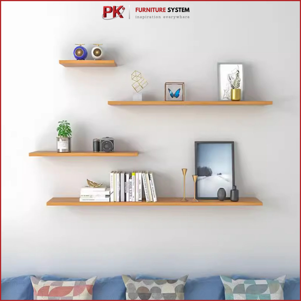 4 IN 1 Wood Shelf / DIY Floating Wall Shelf / Display Shelve / Kayu ...