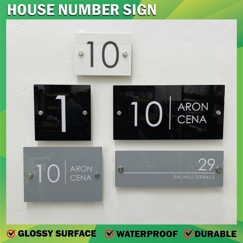 Contemporary Modern House Number Printed Address Signage / WA51 ...