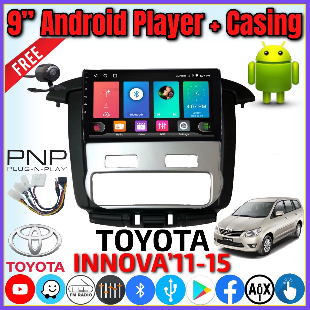 TOYOTA INNOVA 2011-2015 (2/4GB RAM+32/64GB ROM) 9" Android Car Player ...