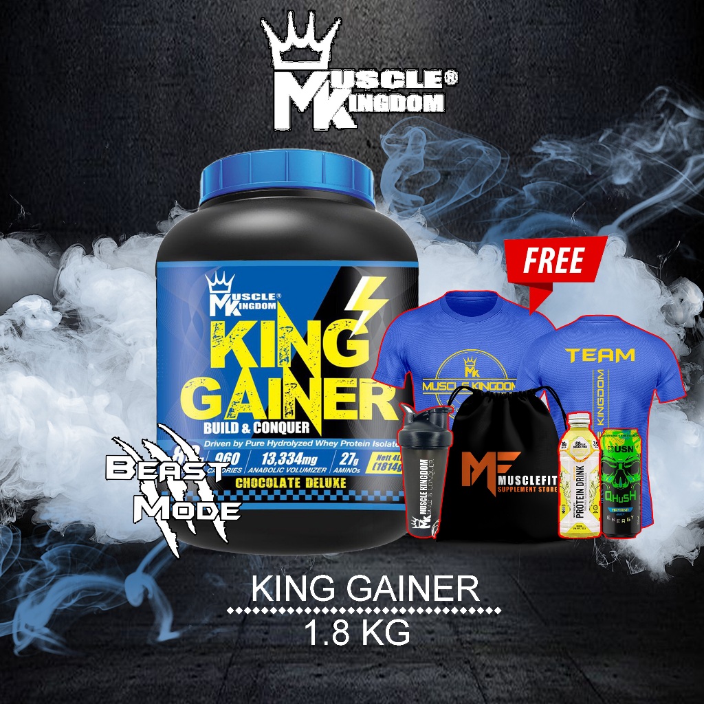 Muscle Kingdom King Gainer Mass Gainer 4Lbs / 1.8kg ( Halal Protein ...