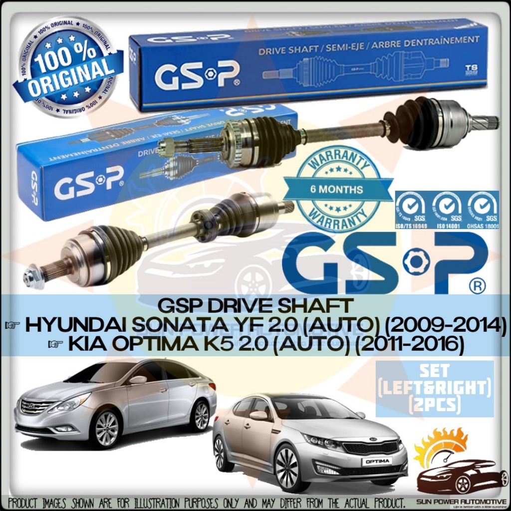 Hyundai Sonata YF 2.0 / Kia Optima K5 2.0 ( AUTO ) 100% ORIGINAL GSP DRIVE SHAFT ( LEFT & RIGHT ...