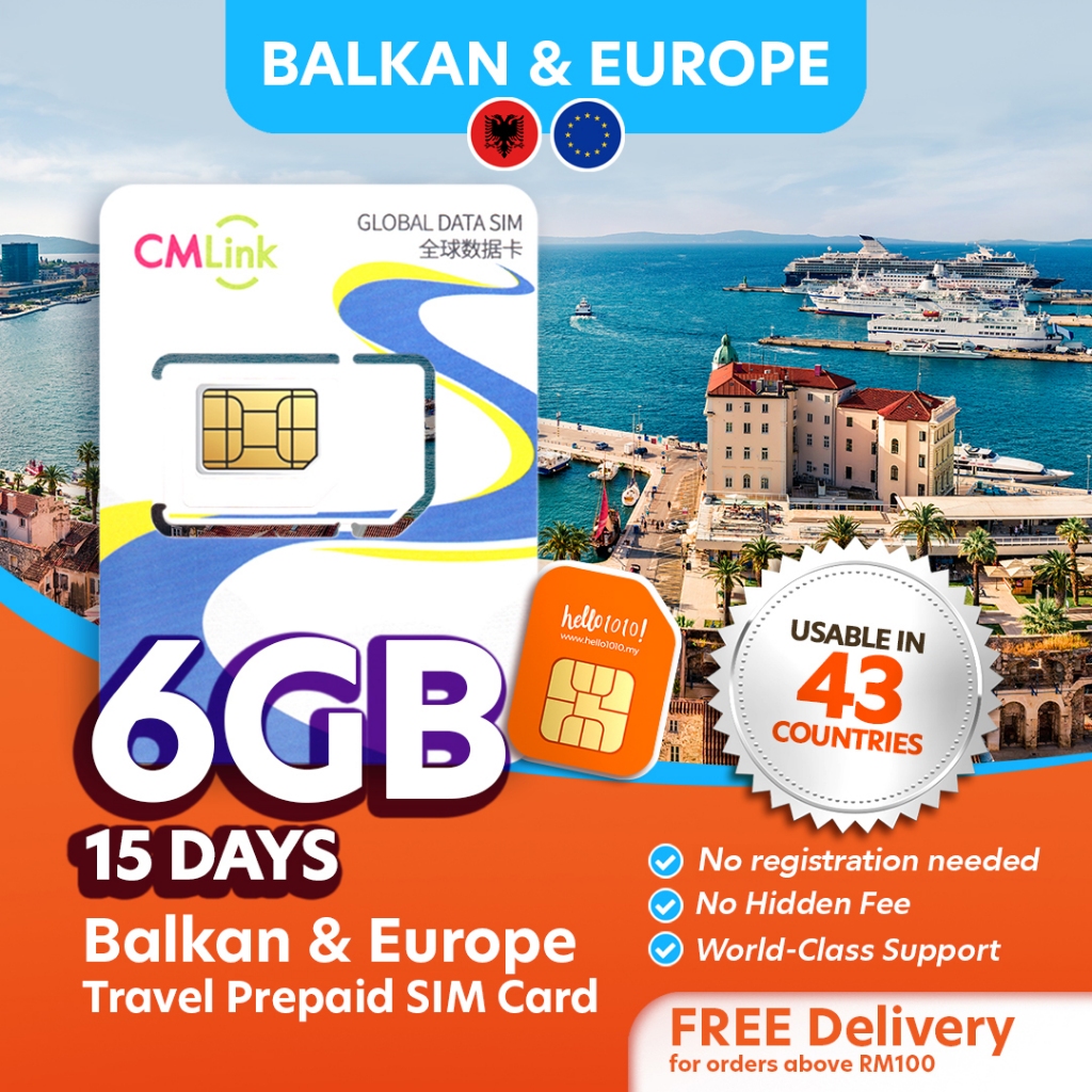 China Mobile Limited Balkan & Europe (6GB/10GB) Travel Prepaid Sim Card | Shopee Malaysia