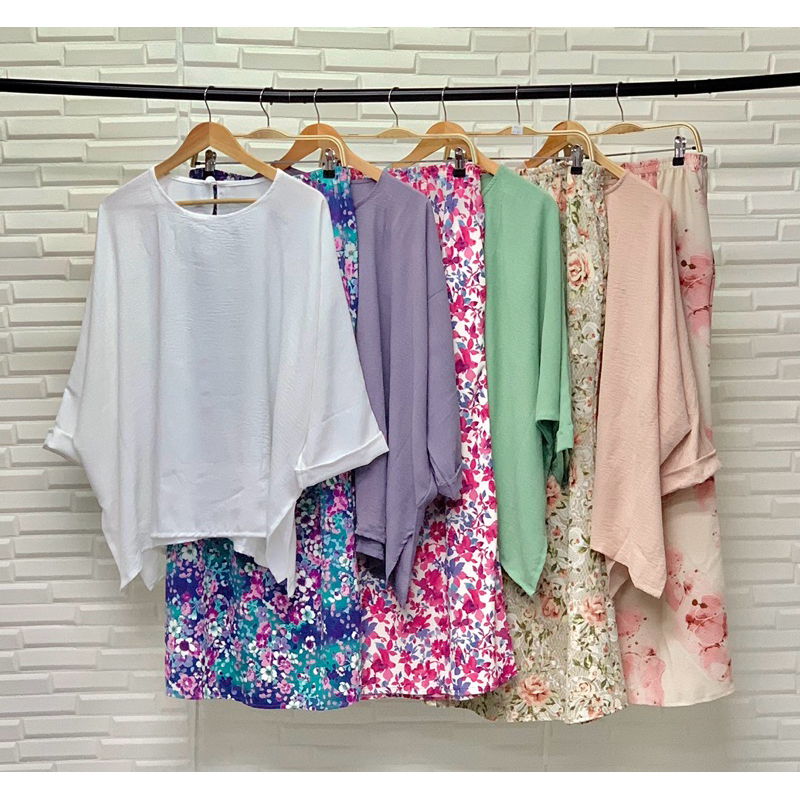 Azeen MINI KAFTAN TOP/ BATIK INSTANT PARIO SET with Batwing baggy ...