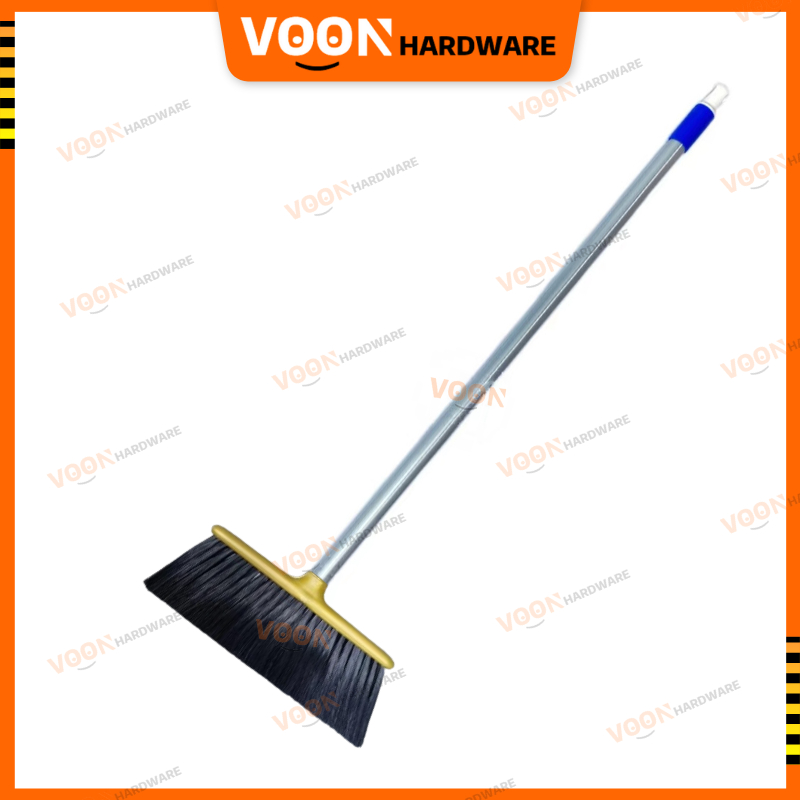 VOON Black Silk Broom with Handle Nylon Plastic Floor Broom Soft ...