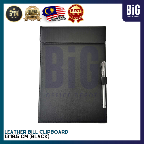 【READY STOCK】PU LEATHER BILL CLIPBOARD 13*19.5CM | CLIPBOARD KULIT HITAM | Shopee Malaysia