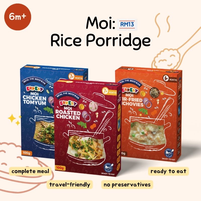 Meal for Musfirah | Rice Porridge - Moi Roasted Chicken, Moi Stir-fried ...