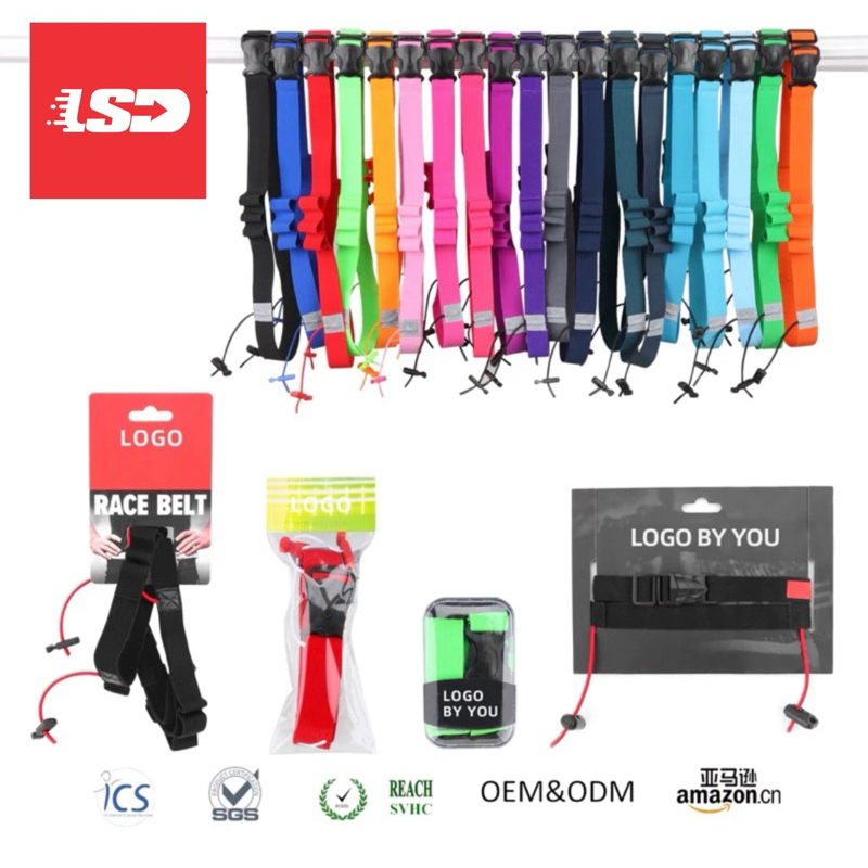 Race Number Belt - Triathlon Race Belt BIB Holder with 6 Energy Gel ...