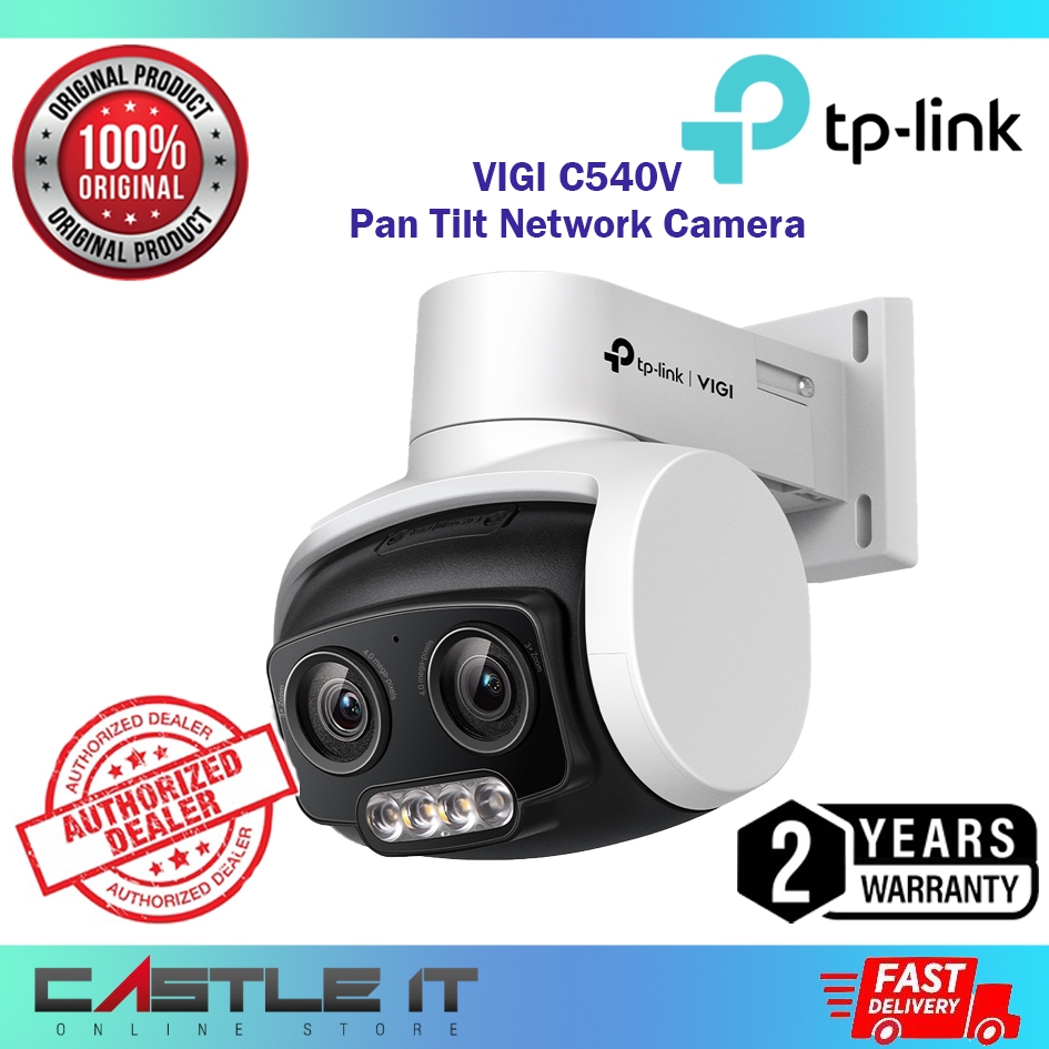 TP-Link VIGI C540V Pan Tilt 4MP Outdoor Full-Color Dual-Lens Varifocal ...