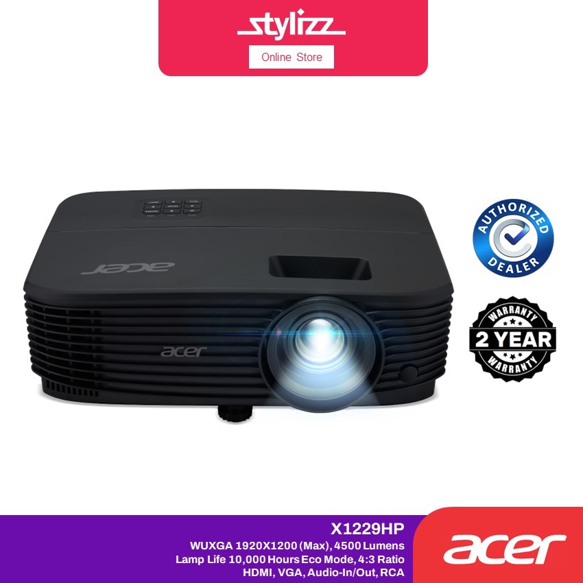 ACER X1229HP XGA 4500 LUMENS DLP PROJECTOR BUSINESS COMMERCIAL MEETING ...