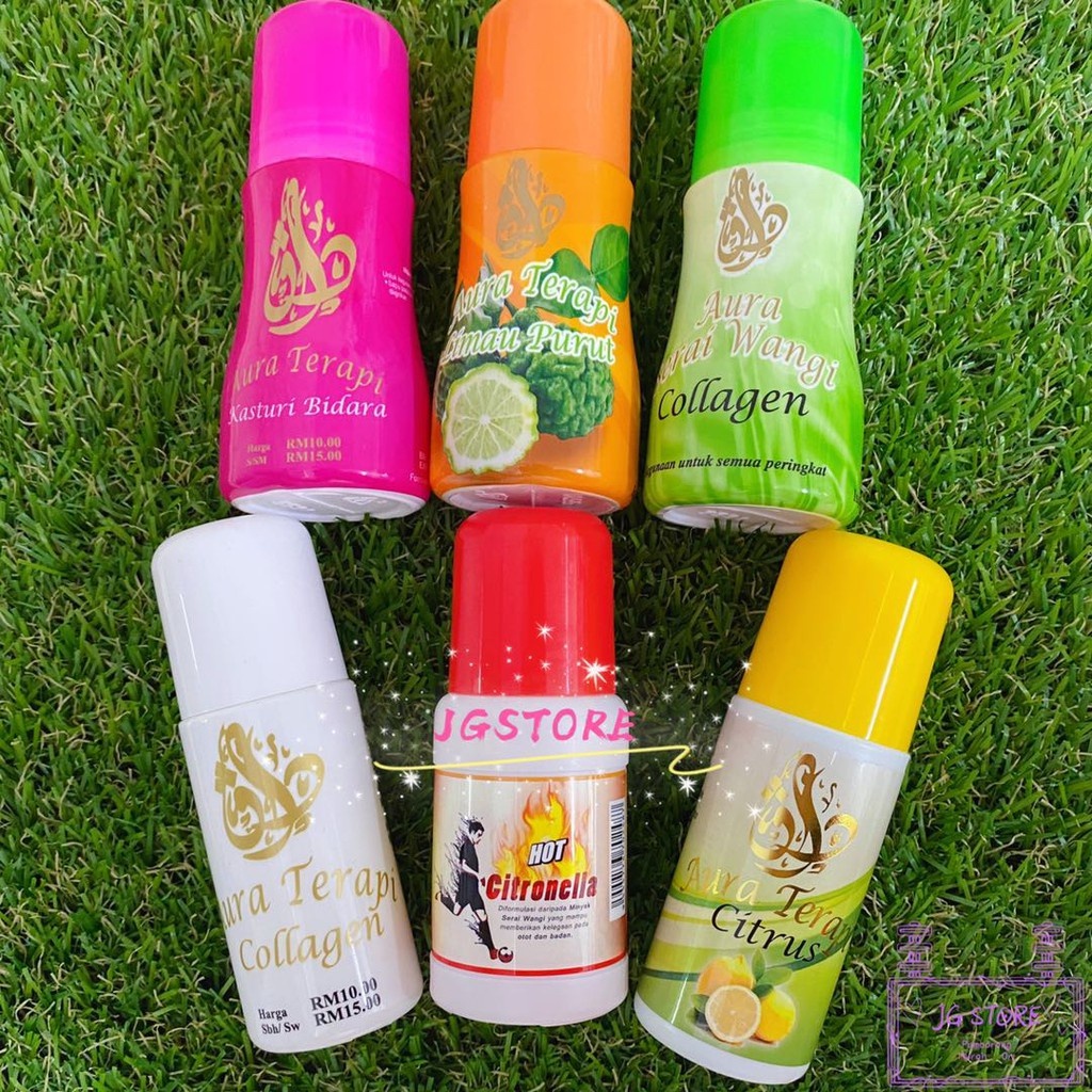 (10PCS) (GOLD) (SERAI WANGI) AURA TERAPI 80ML MINYAK ANGIN ROLL ON ...