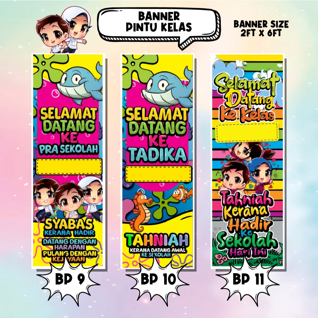 BANNER PINTU KELAS DAN TADIKA READY DESIGN | Shopee Malaysia