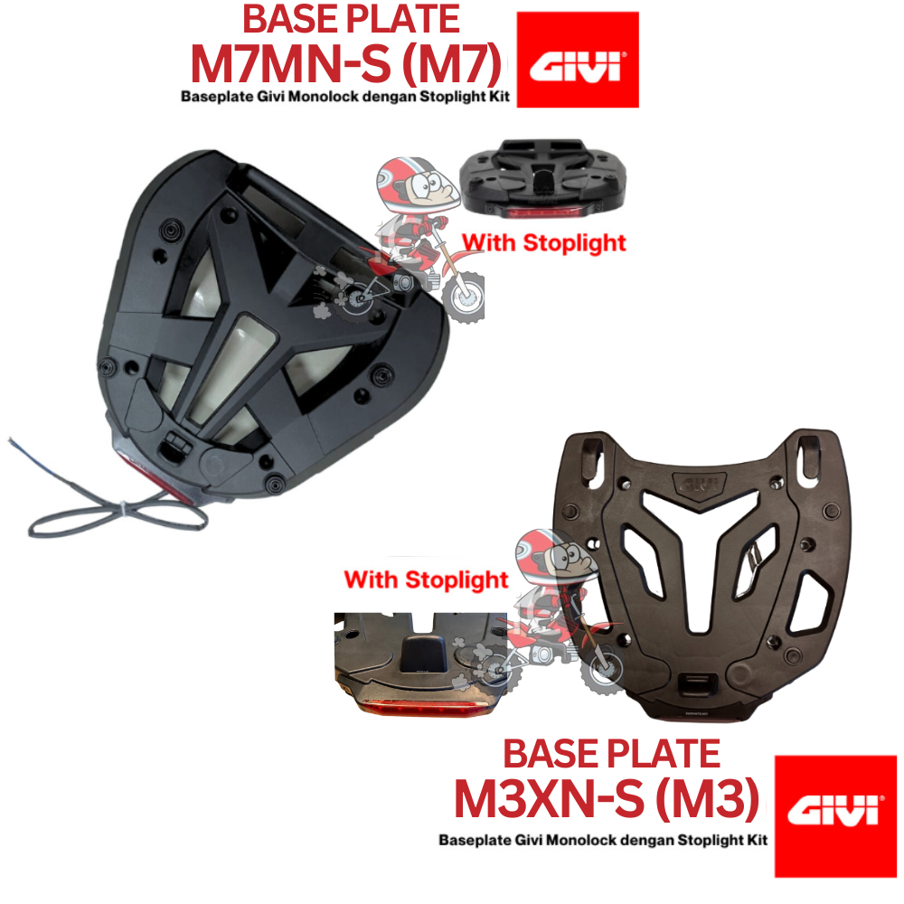 GIVI M7MN-S (M7) M3XN-S (M3) BASE PLATE + SCREW SET & LIGHT FOR MONOKEY ...