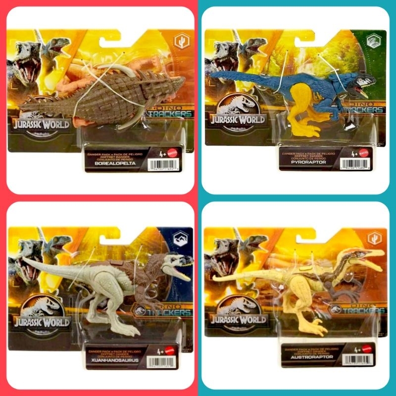 MATTEL JURASSIC WORLD Danger Pack: Borealopelta + Pyroraptor ...